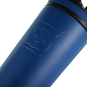 Ice Shaker 26 Oz Sport Bottle, Stainless Steel Water Bottle with Straw Lid, As Seen on Shark Tank, Insulated Water Bottle and Sports Water Bottle, Navy