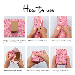 6 Pieces Happy Birthday Wrapping Paper for Kids Boys Girls, Cute Cartoon Design Gift Wrap Paper Sheets, Folded Flat Gift Wrapping Paper 20x 28 inches per Sheet in 3 Different Patterns