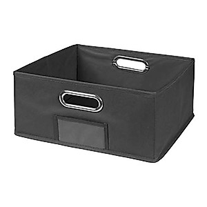 Cheer Home Storage Foldable Fabric Low Square Storage Bin- Grey