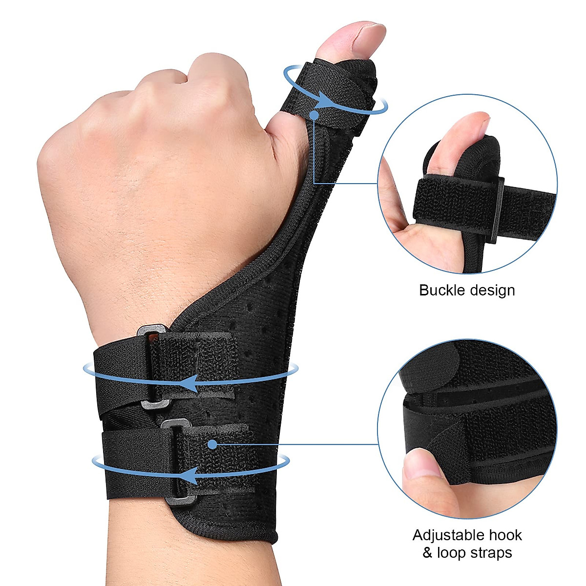 Health Gear Thumb Splint, Thumb Brace, Thumb Splint and Wrist Support Brace, Neoprene Thumb Support Brace Hand Wrist Support Stabiliser Sprain Arthritis for Relieving Thumb Pain
