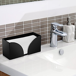2Pack Paper Towel Dispenser Countertop Black Acrylic Paper Towel Holder for Bathroom Folded Paper Towel Dispenser Clear Trifold Napkin Holder for Z-fold, C-fold, MultiFold Trifold - Home Kitchen