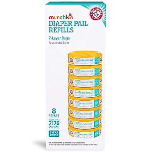 Munchkin® Arm & Hammer Diaper Pail Refill Rings, 2,176 Count, 8pk (272 Count each) and 3pk Puck Baking Soda Cartridge