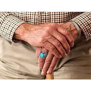 Retro Vintage Stone Rings for Men Turquoise Rings Stainless Steel Signet Biker Band Black Stone 10