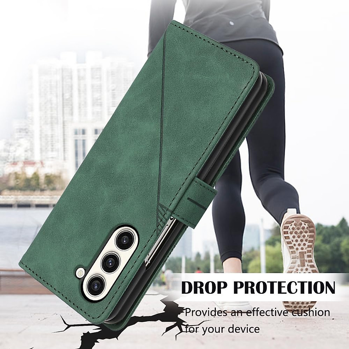 Aikukiki Case for Galaxy Z Fold 5,3D Leather Flip Folio Wallet Cover Magnetic Durable and Slim with Card Holder+Shoulder Layer Strap Phone Case for Samsung Galaxy Z Fold 5 5G,2023 (Purple)