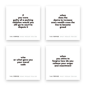 TableTopics What Would You Do - 135 Provocative Conversation Starter Questions for Parties. Spark Lively Debates about Sticky Situations