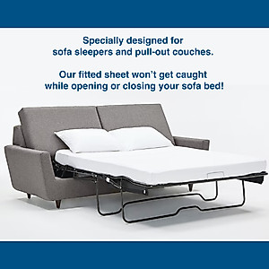 Sofa Sleeper Fitted Sheet, Sofa Bed/Pullout Couch Bottom Sheet, Fits 6" Thick Sleeper Sofa Mattress, 38" x 72" - Twin