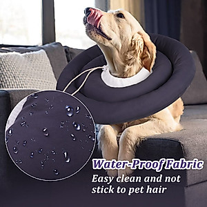 IDOMIK Dog Recovery Collar, Waterproof Soft Dog Cone After Surgery, Comfy Protective Elizabethan Collar Alternative for Dogs Cats, Adjustable Dog Neck Donut Collar Cone Anti-Licking Biting Wounds