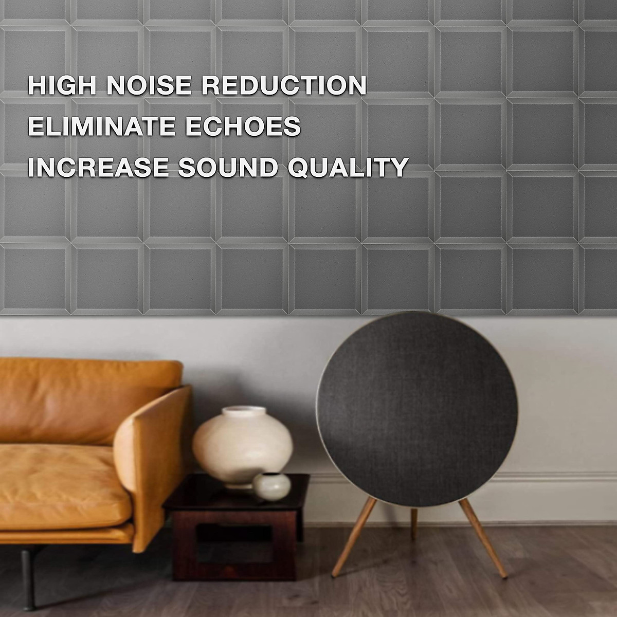 Fstop Labs Acoustic Foam Panels, 12 Pack Grey 2" X 12" X 12" Mushroom Studio Wedge Tiles, Sound Panels Sound Proof Foam Panels Sound Proofing Padding For Wall