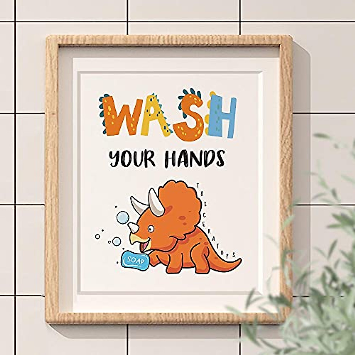 Dinosaur Bathroom Decor, Funny Dinosaur Themed Bathroom Inspirational Quotes Art Print Humorous Quotes Painting, Toilet Rules Art Picture for Kids Nursery Washroom Bathroom Decor, Set of 4 (8”X10”), Unframed
