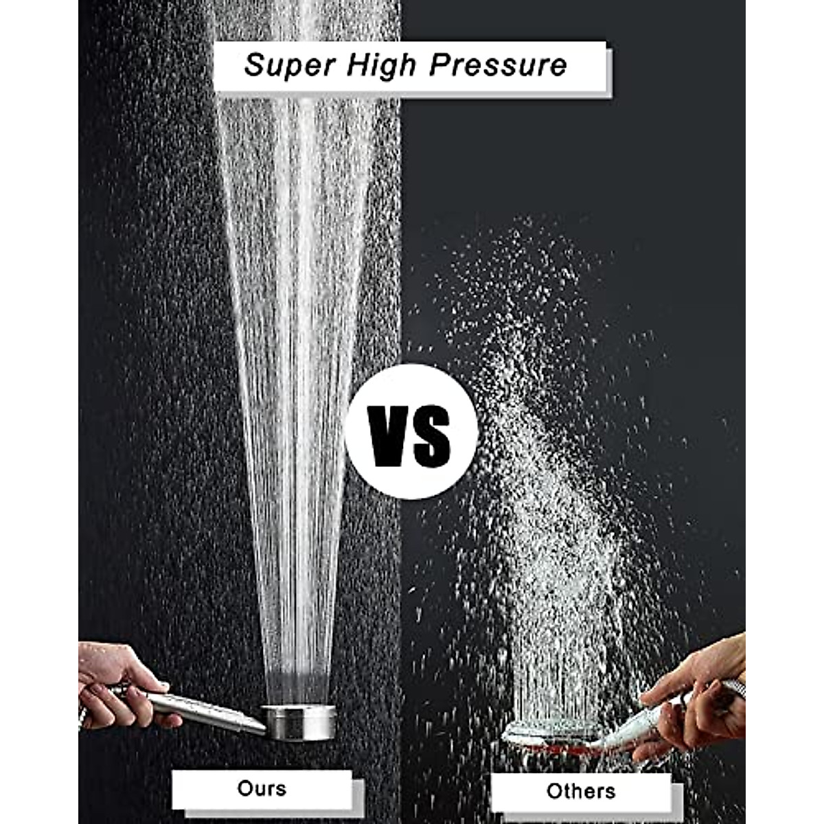 All Metal Shell Handheld Shower, Powerful Handheld Showerhead, OrangeFish Showerhead Replacement SUS304, Anti-Clog Hand Held Showerhead for the Ultimate Shower Experience (ONLY SHOWERHEAD)