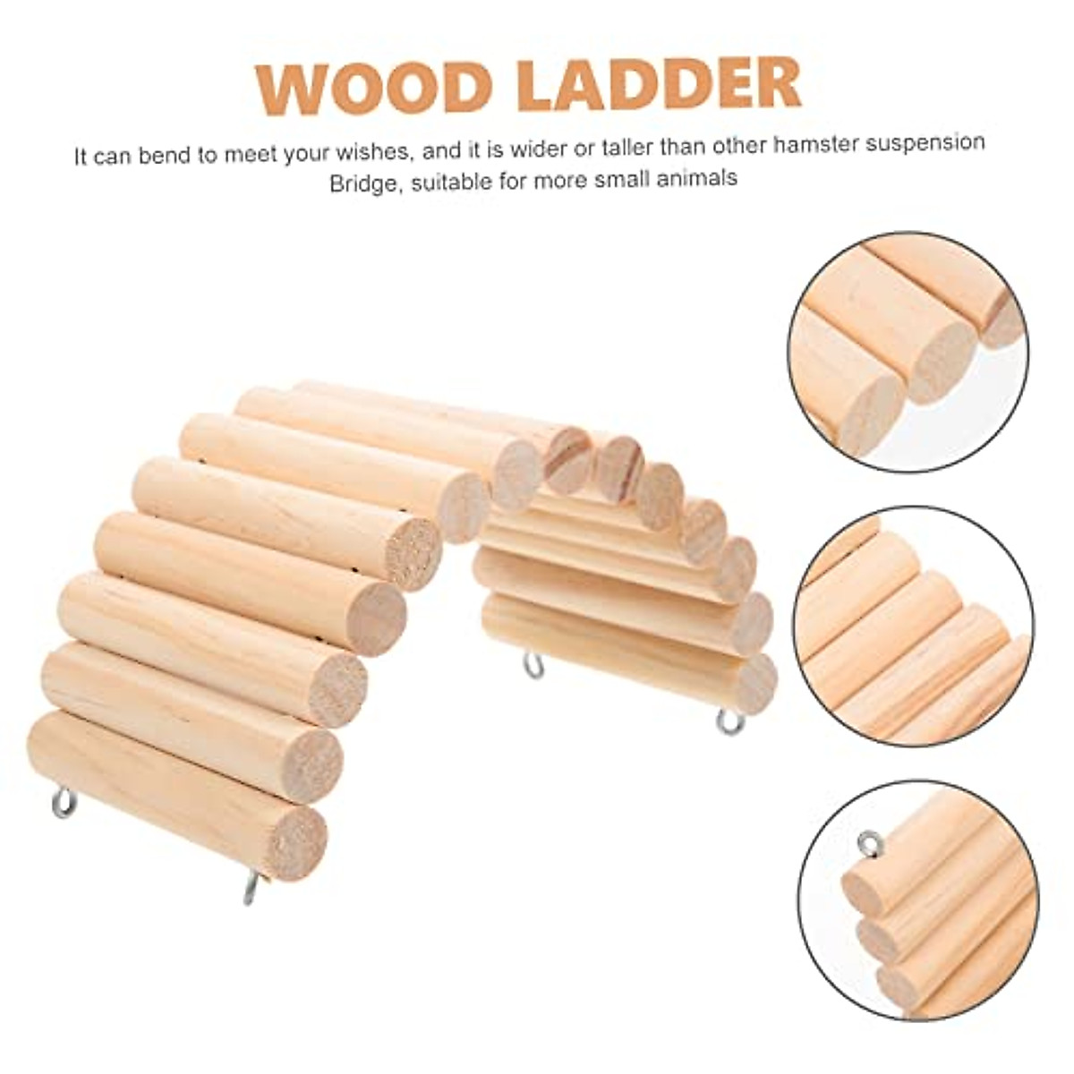 Ipetboom Toy for Mice Chews Cage Hanging Climbing Long Chinchilla Pig Ladder Suspension Multi-Function Pet Small Bridge Rat Sugar Parrot Animals Plaything Exercising Hamster Wooden Glider