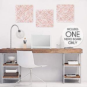 Sweet Jojo Designs Pink Floral Rose Fabric Memory Memo Photo Bulletin Board - Solid Light Blush Flower Luxurious Elegant Princess Vintage Boho Shabby Chic Luxury Glam High End Roses