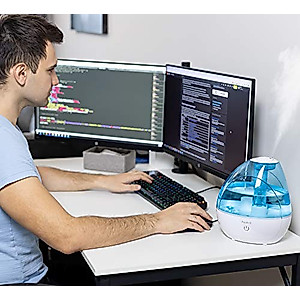 Asukro Ultrasonic Cool Mist Humidifier, Humidifiers for Bedroom And Babies, 360° Adjustable Rotation, Auto Shut Off, 2L