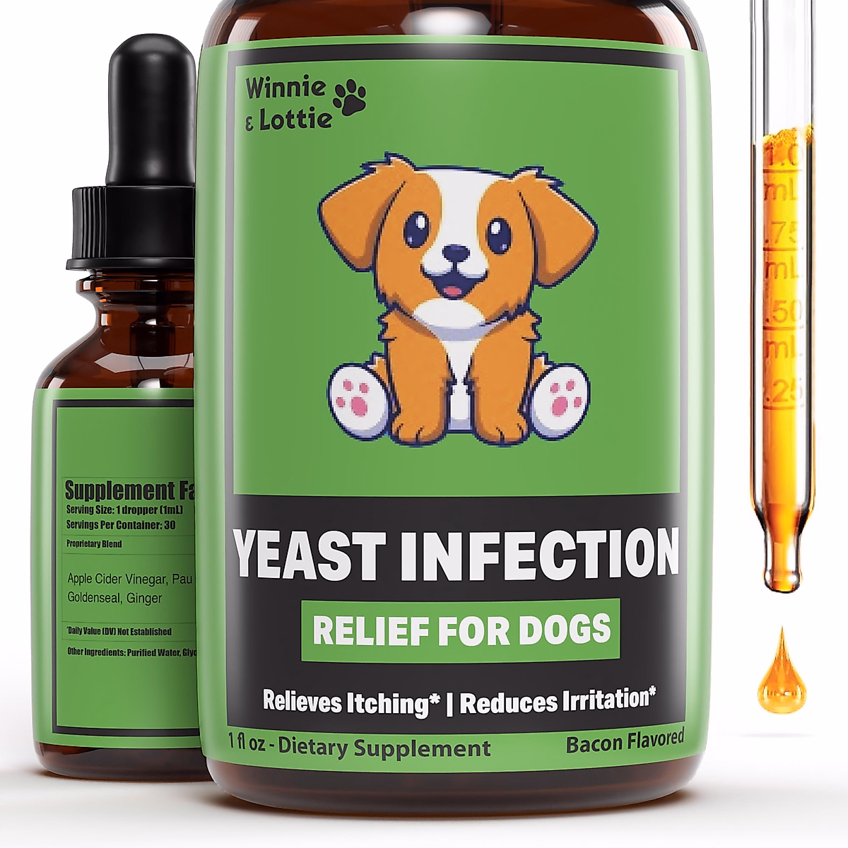 Natural Yeast Infection Treatment for Dogs | Helps to Support Itching Relief, Allergy Relief, Scratching Relief & More | Dog Ear Infection Treatment | Itch Relief for Dogs | Dog Itch Relief | 1 oz