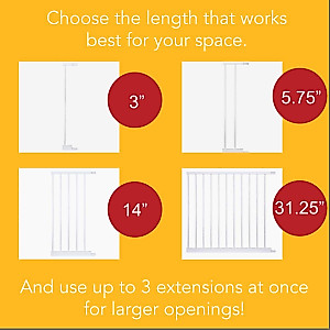North States 5-Bar Extension for Auto-Close Baby Gate: Add extension for a gate up to 52.75" wide (Adds 14" width, Soft White)