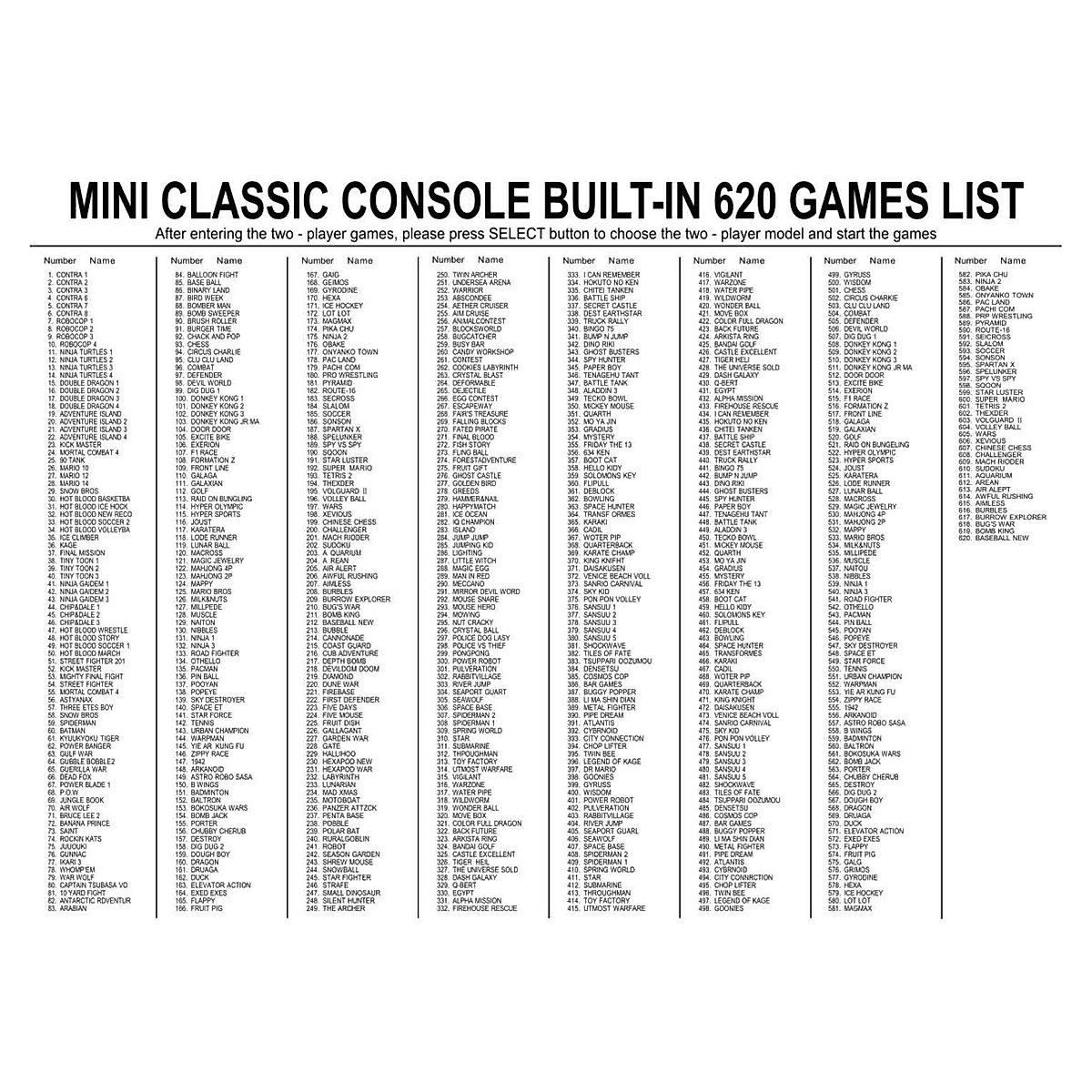 JAOK Classic Handheld Game Console, Built-in 620 Classic Games and 2X4 NES Classic Button Controller Av Output Video Games (620AV)