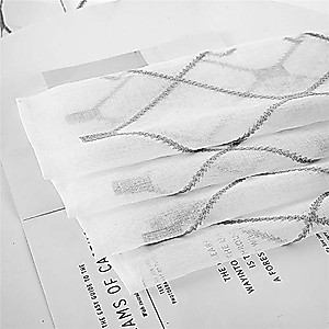 Top Finel White Kitchen Sheer Curtains Valances 18 Inch Length Embroidered Rod Pocket Small Window Curtains for Basement Bathroom, Set of 2