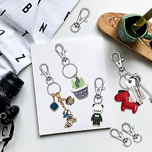 104PCS Swivel Snap Hooks with Key Rings, Metal Lobster Claw Clasp, Keychain Rings for Crafts(Silver, 1.37inch(36mm)