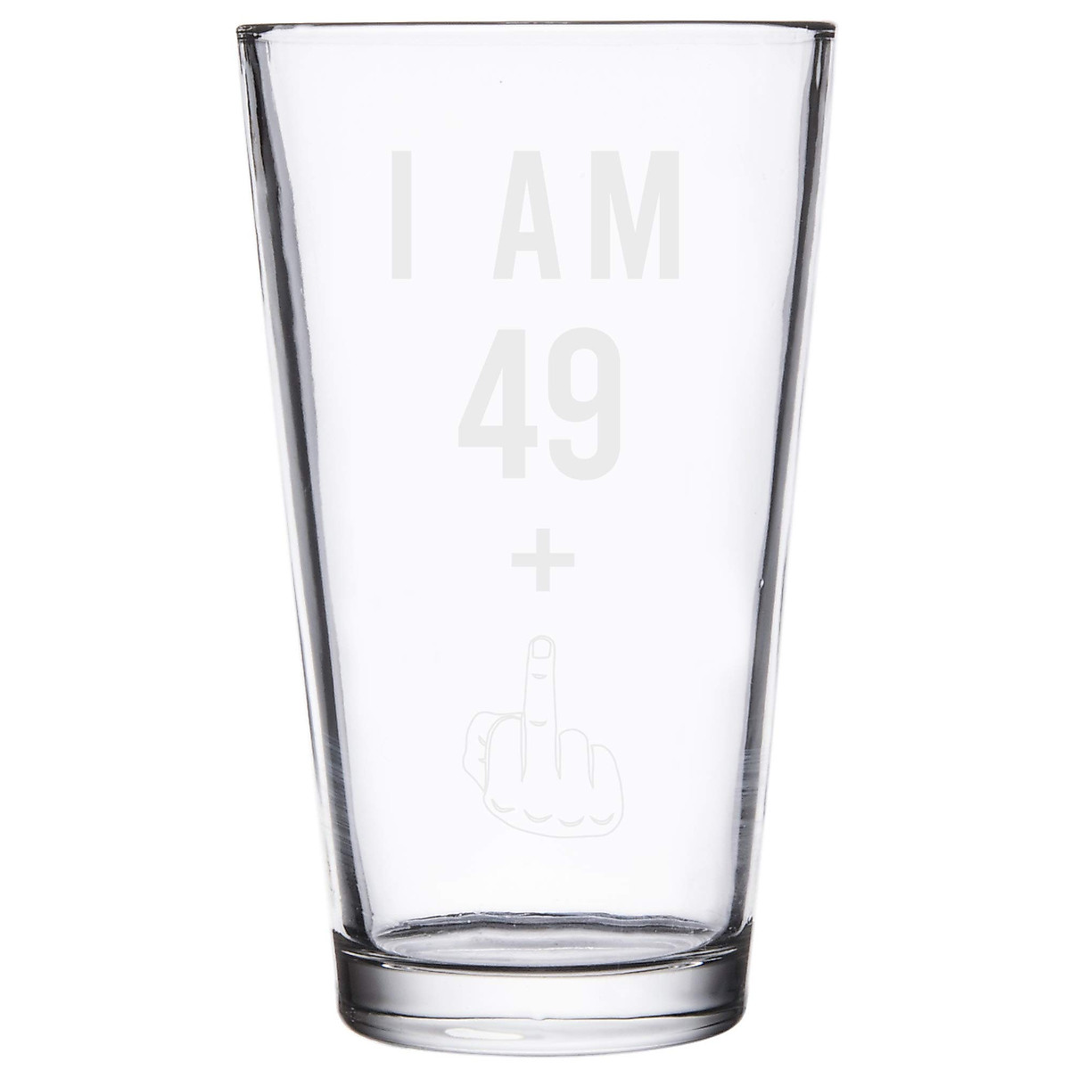 49 + One Middle Finger 50th Birthday Gifts for Men Women Beer Glass – Funny 50 Year Old Presents - 16 oz Pint Glasses Party Decorations Supplies - Craft Beers Gift Ideas for Dad Mom Husband Wife 50 th