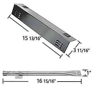Hongso 15 13/16" Grill Heat Plates and 16 15/16" Pipe Burners for Dyna-Glo M486GMDG14, DGF487GRP, DGF486GSP, M486RDDG14, M486BBDG14 Grill Models