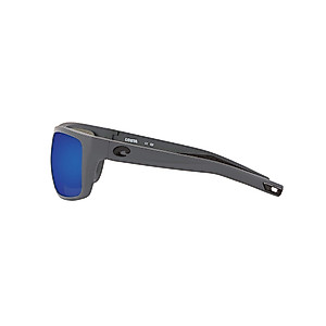 Costa Del Mar Mens Broadbill Square Sunglasses, Matte Grey/Blue Mirrored Polarized-580G, 61 mm