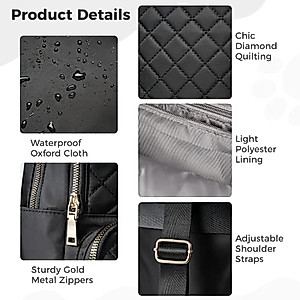 Backpack for Women and Girls, Chic Geometric Design Casual School Bag, Waterproof Oxford Cloth Shoulder Bag, Multi-pocket Large Capacity Backpack for School, Office