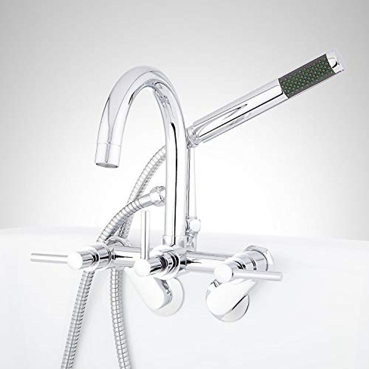 Signature Hardware 909039 Sebastian Tub Faucet and Hand Shower - Variable Centers - Lever Handles