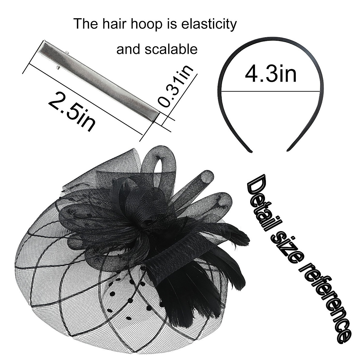 AWAYTR Fascinator Hat Mesh Flower Headwear Tea Party Hats for Woman Mesh Derby Church Cap