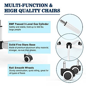 Mimoglad Office Chair, High Back Ergonomic Desk Chair with Adjustable Lumbar Support and Headrest, Swivel Task Chair with flip-up Armrests for Guitar Playing, 5 Years Warranty