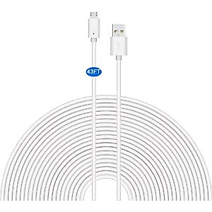 MOYEEL 43FT Power Extension Cable for Wyze Cam/Wyze Cam Pan, Blink Mini/Blink XT Cam, Yi Camera and Quick Charge Power for Home Security Camera