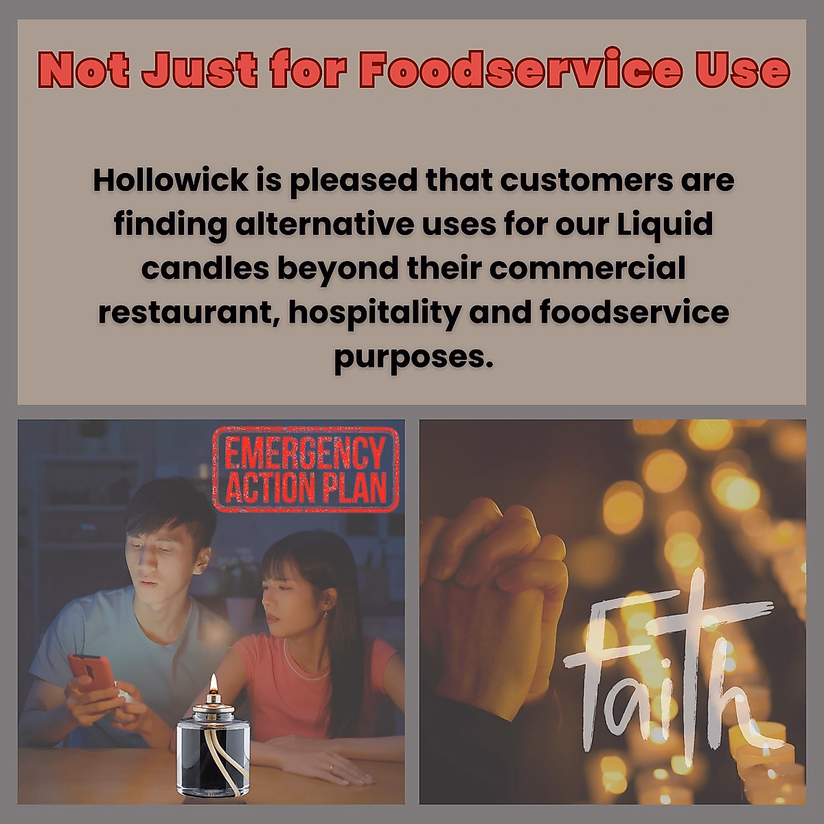 Hollowick - HD50 50 Hour Disposable Liquid Candle (48/case) Not for Home Consumer Use, Clear