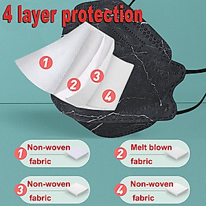 50Pcs 4-Ply KF94 Disposable Face Masks for Adult,Breathable Fish Type Facemasks for Women Man Glasses Wearers Anti-Fog