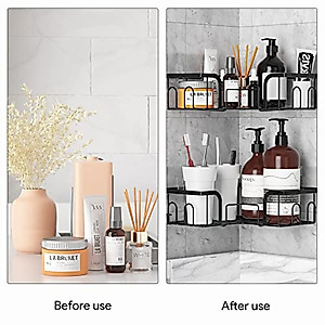 XHENEEB Shower Organizer Corner 3 Pack Corner Shower Shelf Adhesive Shower Caddy Corner Only for 90 Degrees Angle