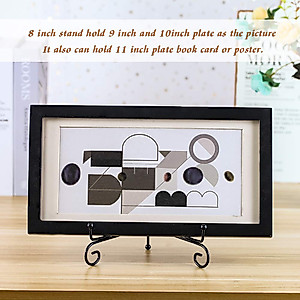 (4 pack)8"Iron Display Stand, Black Iron Easel Plate Display Photo Holder Stand, Displays Picture Frames, Cookbooks, Decorative Plates, Tablets and Art