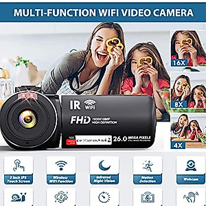 BATIVE Digital Camera,Lightweight and Compact Video Camera,Full HD 1080P,16X Digital Zoom and 3.0 Inch IPS Touch Screen, 270° Rotatable,for Beginners, Teens, Childs