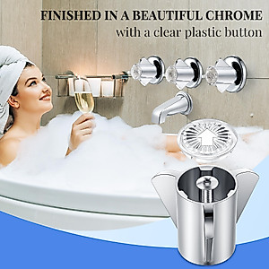 Dreyoo 3 Handle Bathtub Shower Tub Trim Set Compatible with Sayco Bathtub Faucets, 16 tooth Bathroom Shower Faucet Knobs Replacement, Hot, Cold and Diverted Sink Faucet Knobs Replacement Parts