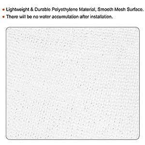 MECCANIXITY Garden Plants Shade Cloth with Grommets 3x2m, 5m Cord Mesh Fabric Sunshade Cover Net, White