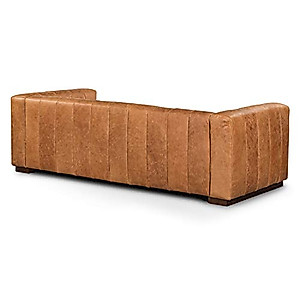 POLY & BARK Canale 86" Sofa in Full-Grain Pure-Aniline Italian Leather, Cognac Tan