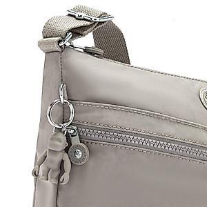 Kipling Womens Izellah Bag, Super Light Everyday Purse, Nylon Shoulder Crossbody Bag, Grey Gris, 12.25 L X 9.25 H X 5 D US