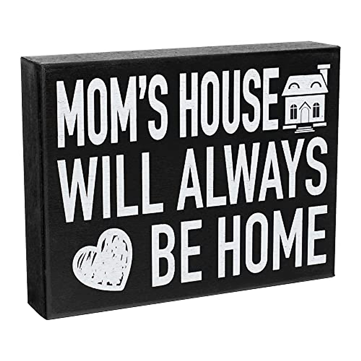 JennyGems Mom's House Will Always Be Home Wooden Sign, Mom Table Decor and Wall Hanging, Gifts for Moms, Made in USA