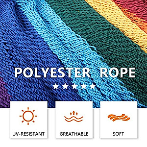 Moonlight Caribbean Hammock Hanging Chair, Durable Polyester Hanging Chair, Indoor/Outdoor Garden & Living Room