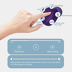 Bluetooth 5.0 Wireless Earbuds Super Portable True Wireless Stereo Headphones in Ear Deep Bass Built in Mic IPX6 Waterproof with Charging Case (Only 50g) 40H Playtime for Workout Running(Purple)