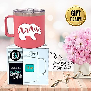 Mom Gift Coffee Mug - Mama Bear Tumbler - Mom Cup - Cute Gifts for Mother, New Moms for Christmas, Birthday, Mother's Day