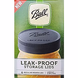 Ball Regular Mouth Black Plastic Leak - Proof Lids for Canning Jars - 6 / Pack