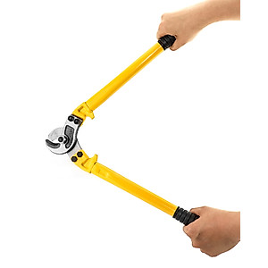 QWORK Hardened Cable Cutter, 18" Heavy Duty Stainless Steel Wire Rope Cutter for Cutting Steel Wire