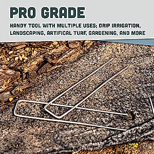 Squirrel Products U Shape Garden Stakes Metal, 6 Inch Landscaping Staples, 11 Gauge Stakes for Landscaping Fabric, 2.9mm 15x2.5x15cm – 50 Pack
