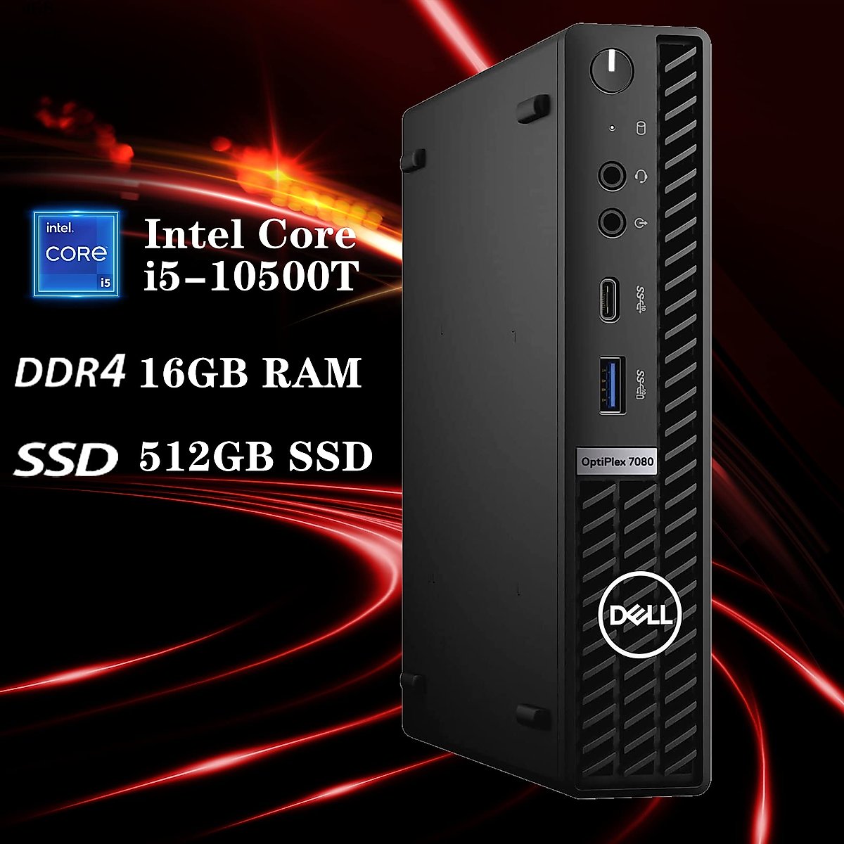 Dell OptiPlex 7080 XE Mini PC Business Desktop, Intel Core i5-10500T Processor, 16GB DDR4 RAM, 512GB PCIe SSD, Wi-Fi 6, Bluetooth 5.1, Ethernet, Windows 11 Pro, Black