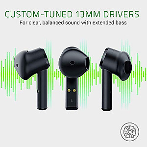 Razer Hammerhead True Wireless Bluetooth Earbuds Classic Black (Renewed)