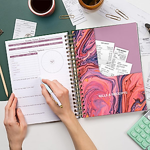 GoGirl Budget Planner & Monthly Bill Organizer – Monthly Financial Book with Pockets. Expense Tracker Notebook Journal, Large (Dark Green)