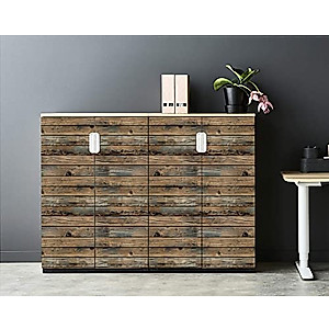 Distressed Wood Wallpaper Contact Paper 17.71In X 196In Self-Adhesive Vintage Wood Wallpaper Peel and Stick Reclaimed Wallpaper Vinyl Waterproof Removable Rustic Wood Wallpaper for Shelf